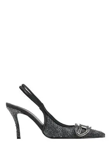 DIESEL Slingback Pumps With Crystals - Grey