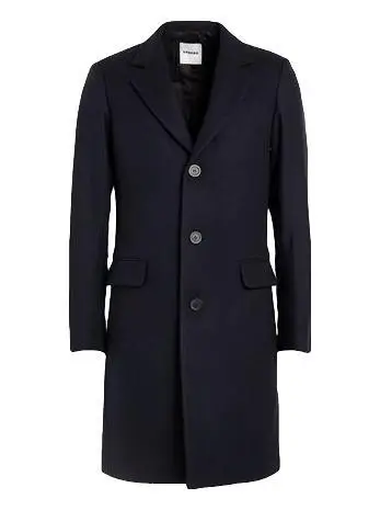 Sandro Midnight Wool, Polyamide, Cashmere Single-breasted Coat - Blue