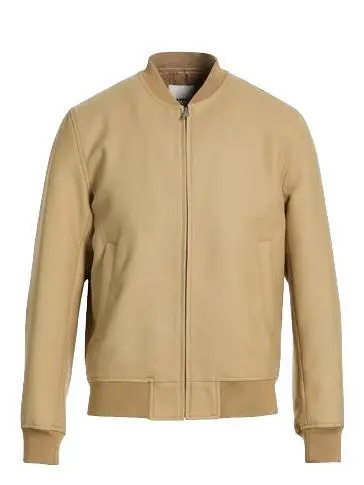 Sandro Bomber Jacket With Knitted Trims - Beige