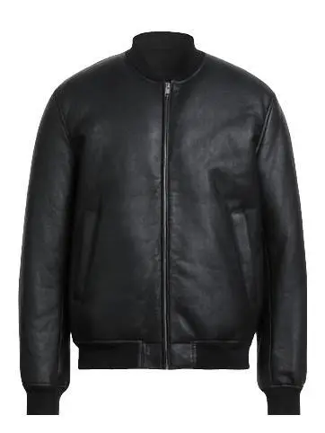 Sandro Sheepskin Bomber Jacket - Black