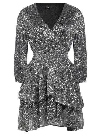 Maje Metallic Fiber Mini Dress - Silver