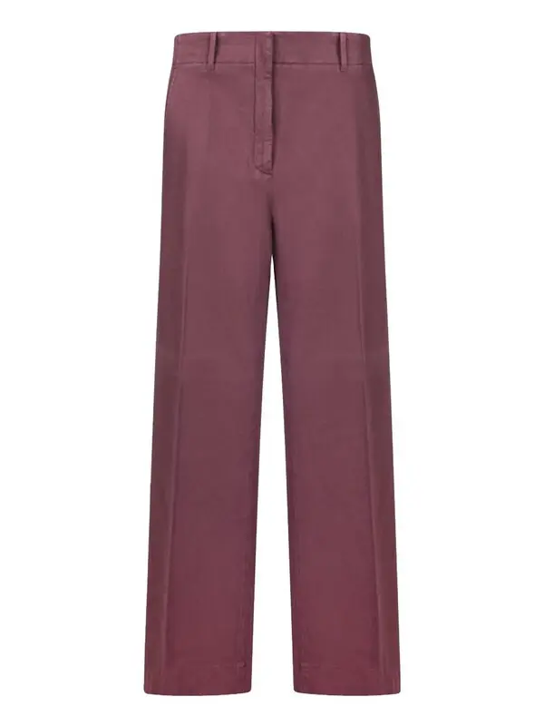 Incotex Brushed Cotton Trousers - Red