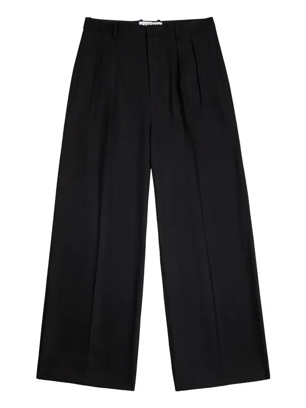 Loewe Logo-embroidered Woven Trousers - Black