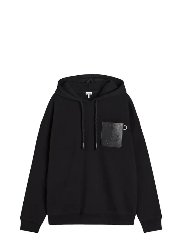 Loewe Hooded Cotton Sweatshirt - Black
