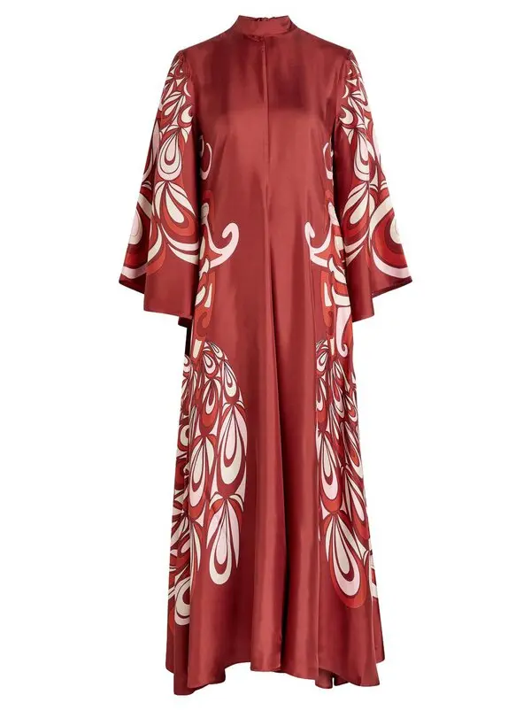 La DoubleJ Magnifico Printed Silk-twill Dress - Multicoloured