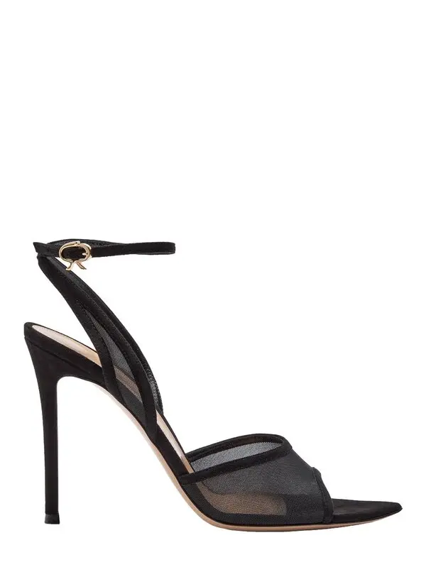 GIANVITO ROSSI Dorotea 120 Mesh Sandals - Black