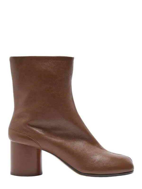 MAISON MARGIELA Tabi 60 Leather Ankle Boots - Brown