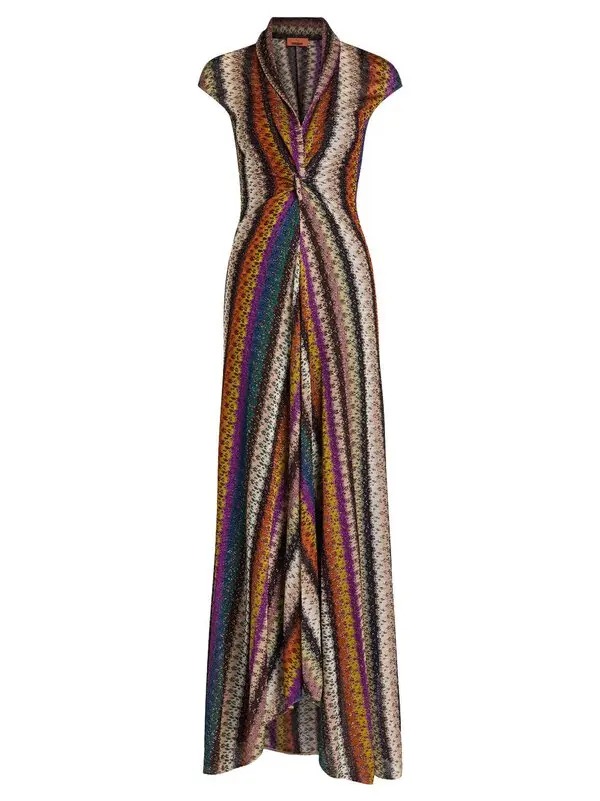 Missoni Striped Metallic-knit Maxi Dress - Multicoloured