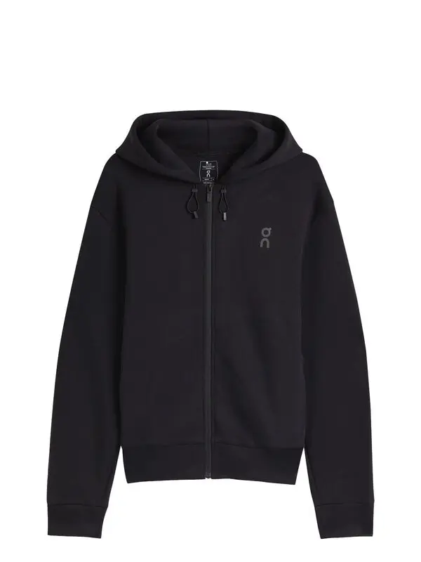 On Focus Tech Hooded Cotton-blend Sweatshirt - Black