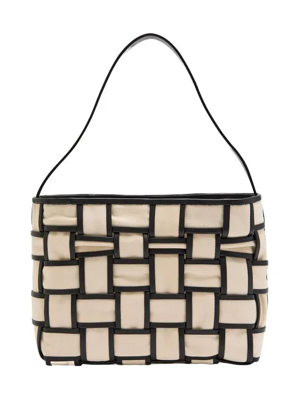 ST. AGNI Woven Mini Canvas Tote - White