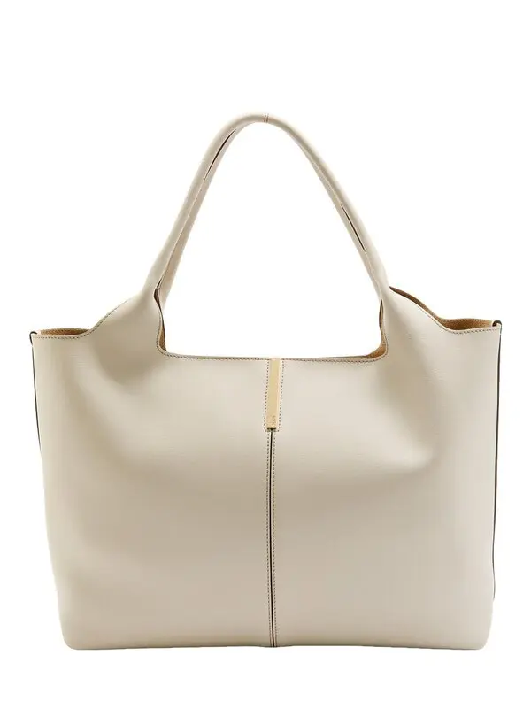 TOD'S Leather Tote Bag - Ivory