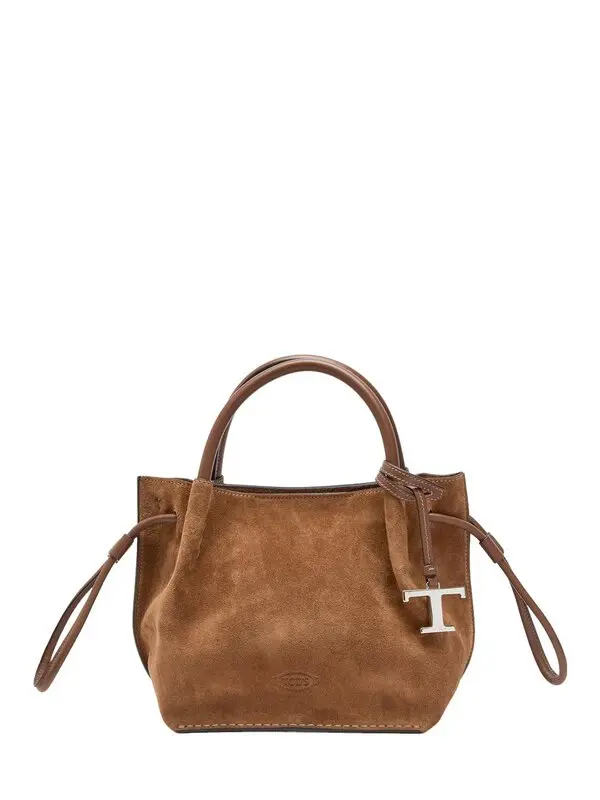 TOD'S Suede Top Handle Bag - Brown