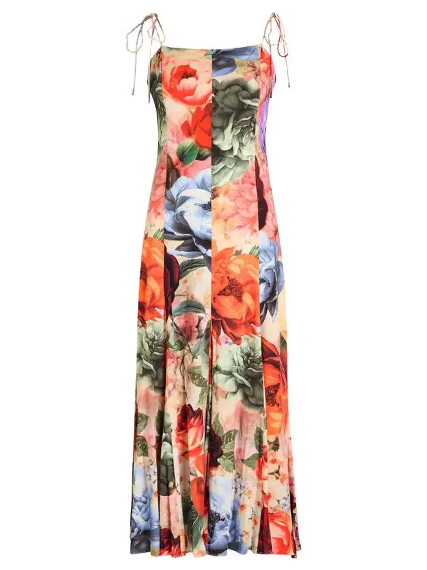 Alice + Olivia Jeanette Floral Woven Midi Dress - Multicoloured