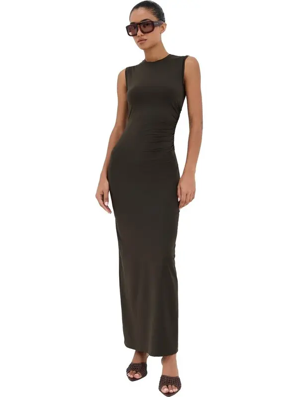 Stella McCartney Fluid Jersey Long Dress - Dark Khaki