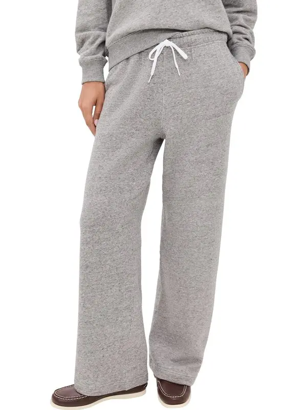 Ralph Lauren Wide-leg Stretch Fleece Sweatpants - Grey Heather
