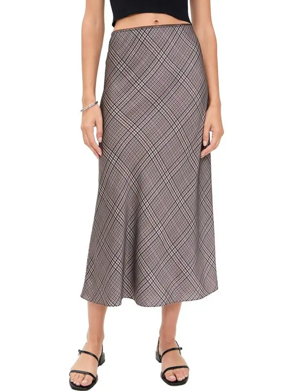 Vince Plaid Shaped Hem Skirt - Multi Plaid