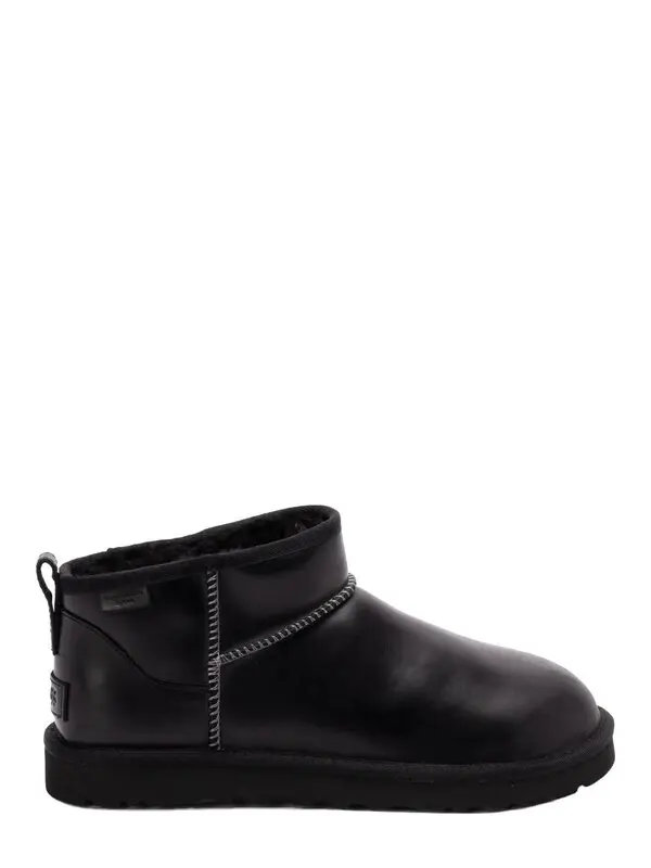 UGG Classic Ultra Mini Lthr Regen Shoes - Blk Black