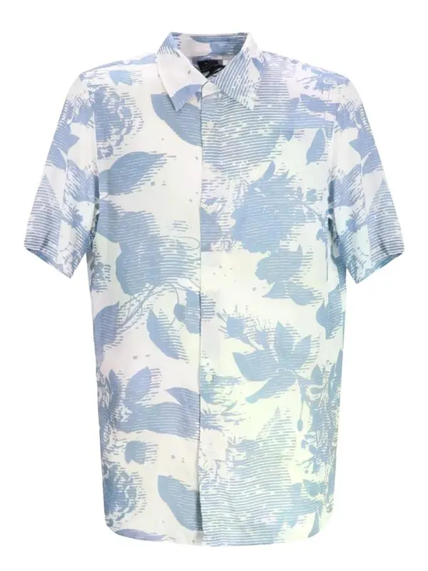 Armani Exchange Floral-print Shirt - Blue