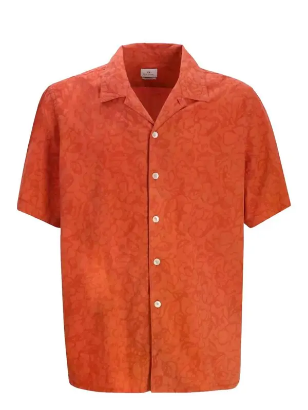 Paul Smith Floral-print Cotton Shirt - Orange