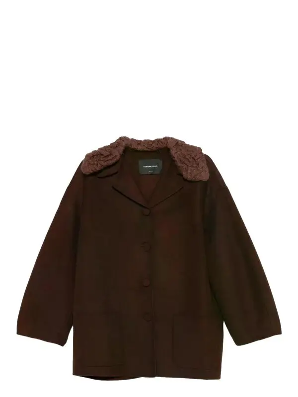 Fabiana Filippi Textured-collar Buttoned Jacket - Brown