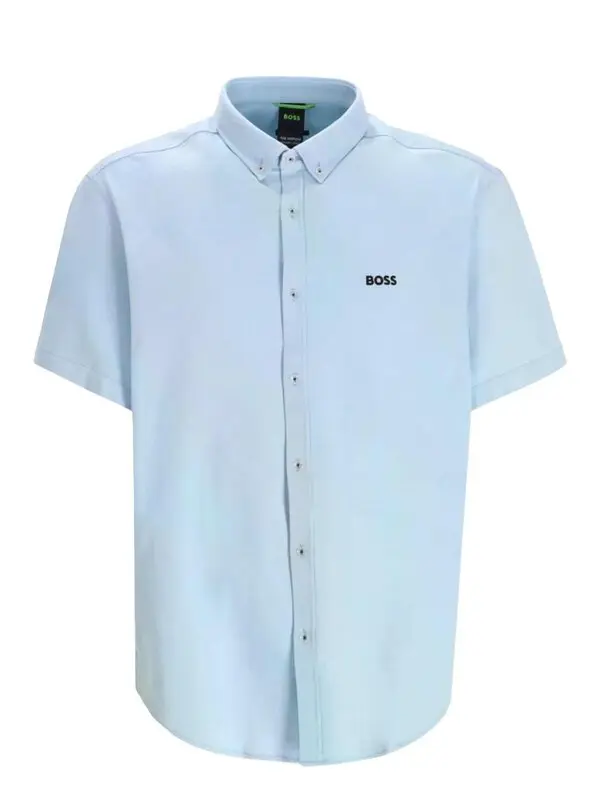 BOSS Logo-detail Short-sleeve Shirt - Blue