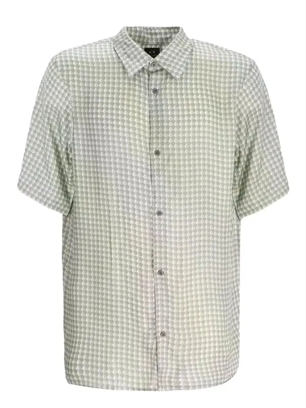 Armani Exchange Geometric-print Short-sleeved Shirt - Green