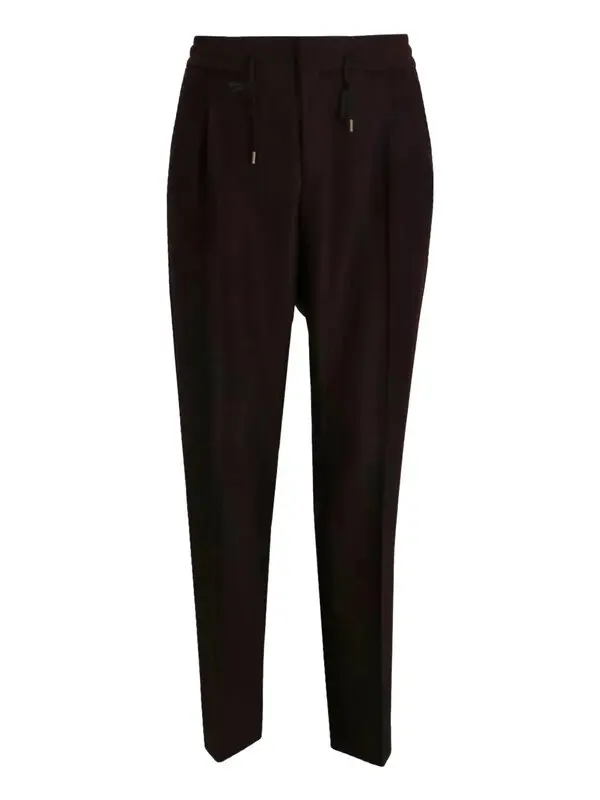 Hugo Boss Pleated Drawstring Trousers - Brown