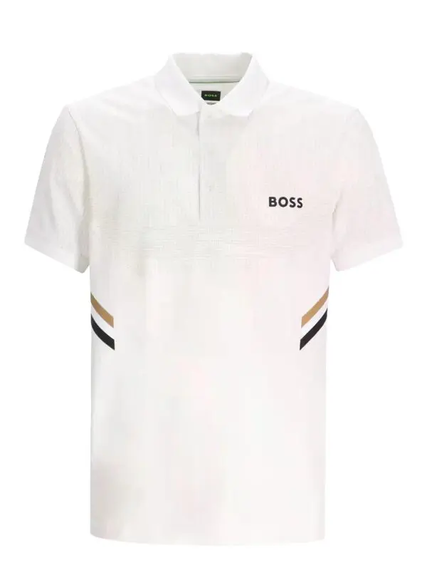BOSS Stripe-detail Polo Shirt - White