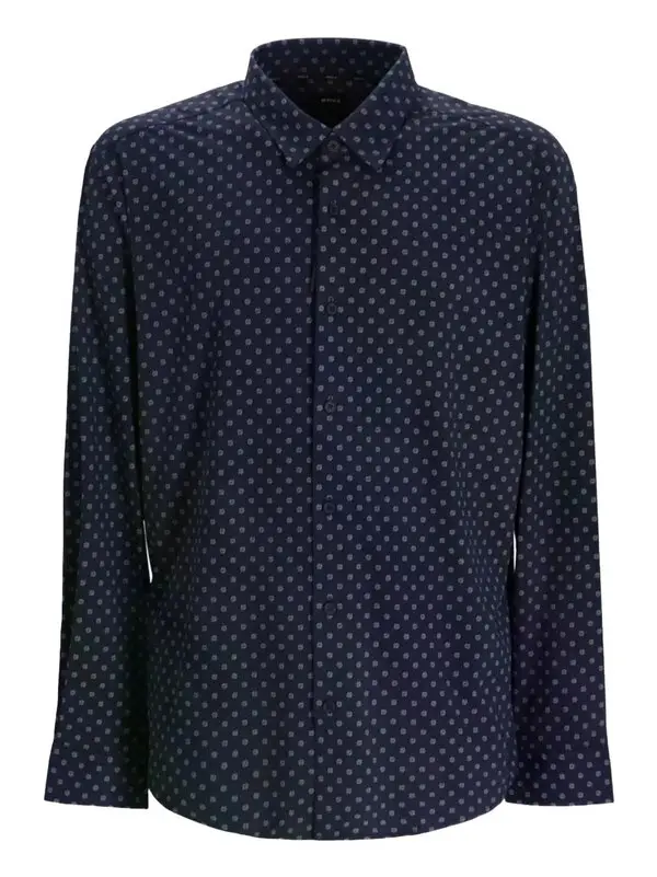 BOSS Patterned Long-sleeved Shirt - Blue