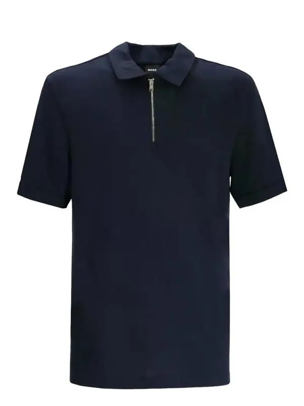 BOSS Zip-neck Polo Shirt - Blue