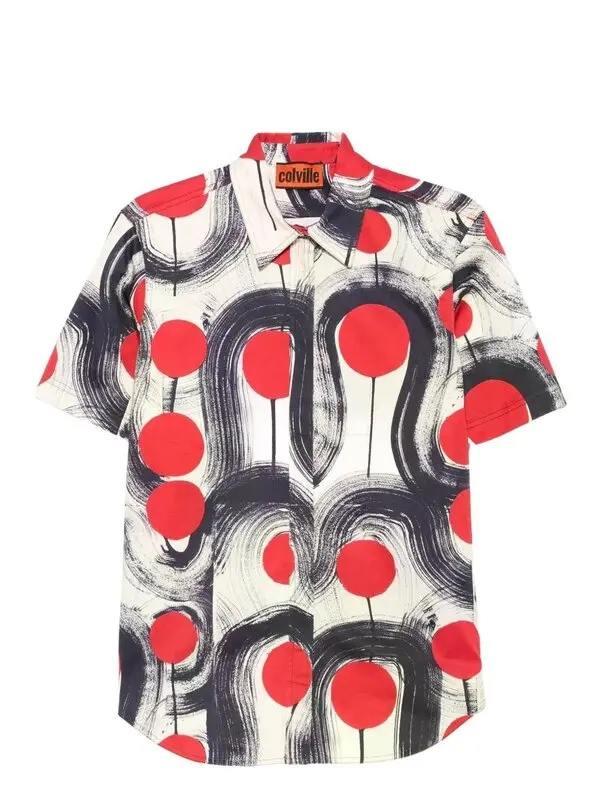 Colville Abstract-print Short-sleeve Shirt - Neutrals