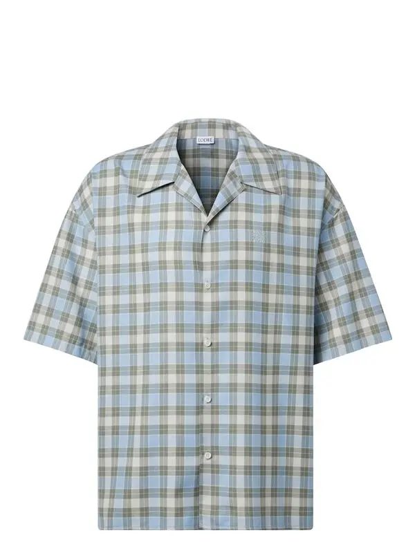 Loewe Anagram Checked Shirt - Blue