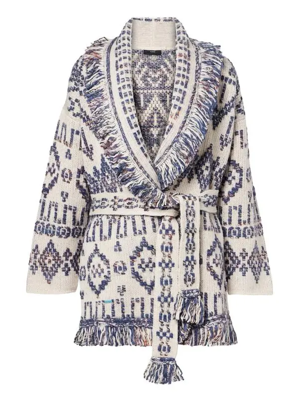 Alanui Grunge Beat Fringed Wool-blend Wrap Cardigan - Multicoloured