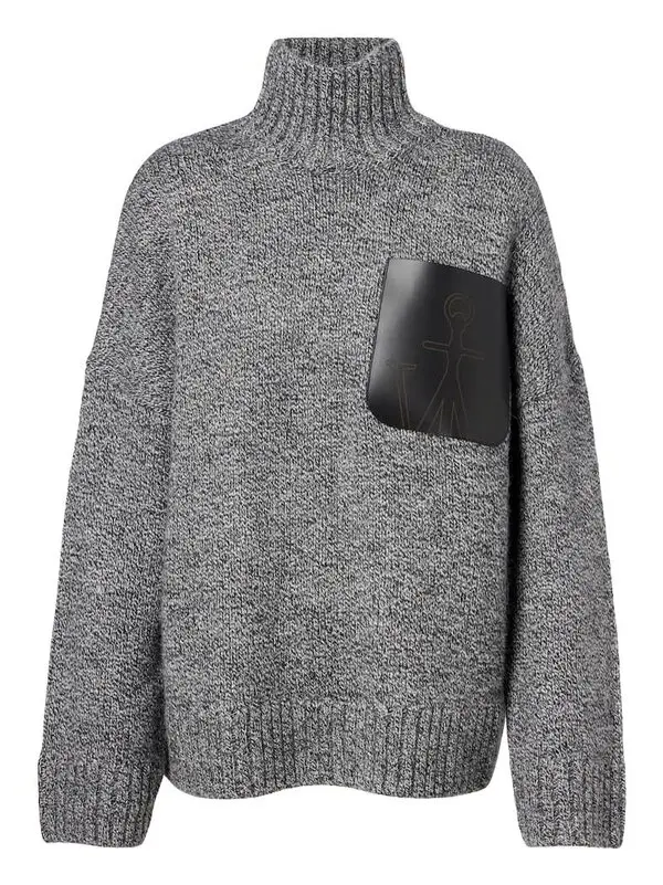 JW Anderson Wool And Alpaca-blend Turtleneck Sweater - Grey