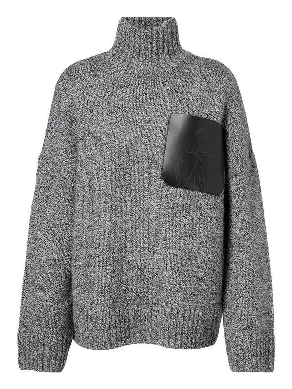 JW Anderson Wool And Alpaca-blend Turtleneck Sweater - Grey