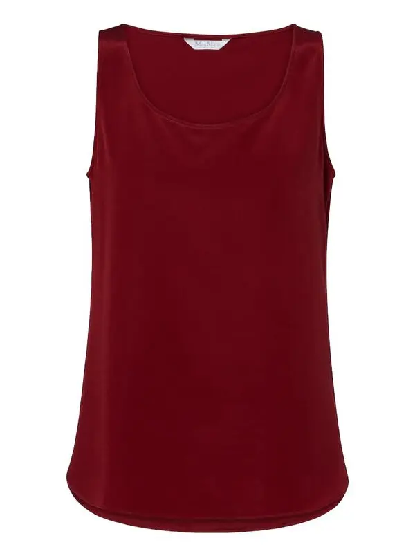 Max Mara Pecora Silk-blend Top - Burgundy