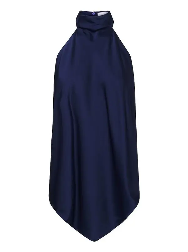 Stella McCartney Halterneck Satin Top - Blue