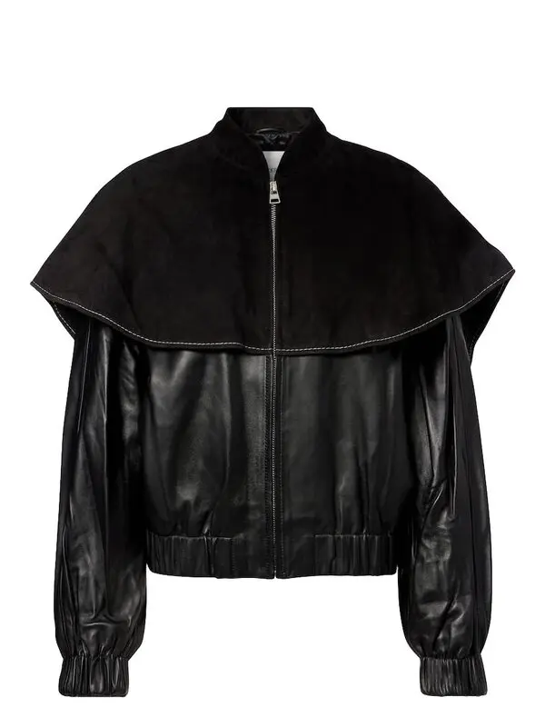 JW Anderson Caped Leather Jacket - Black