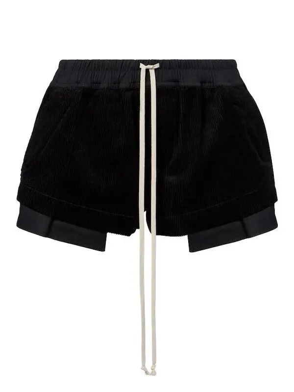 Rick Owens Fog Cotton And Linen Shorts - Black
