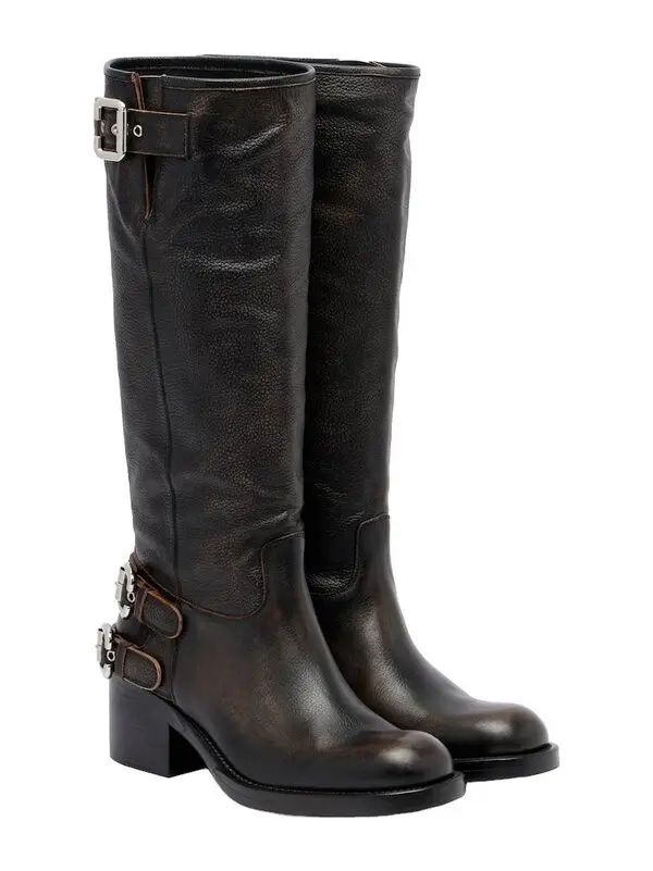 Chloé Dakota Knee-high Biker Boots - Black