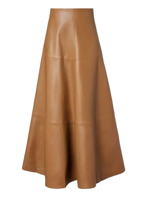 Altuzarra Varda Maxi Leather Skirt - Brown