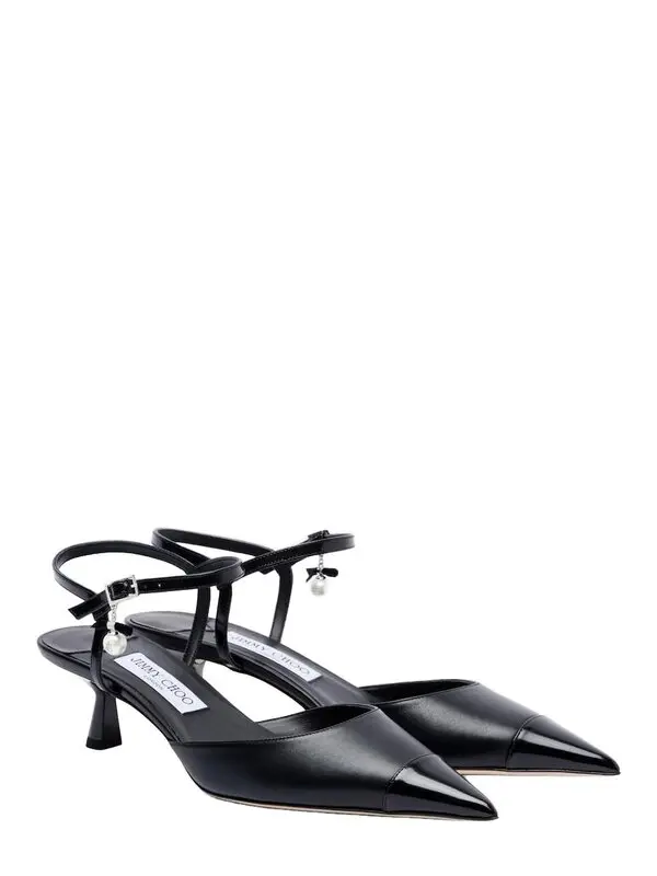 JIMMY CHOO Aren 45 Leather Pumps - Black
