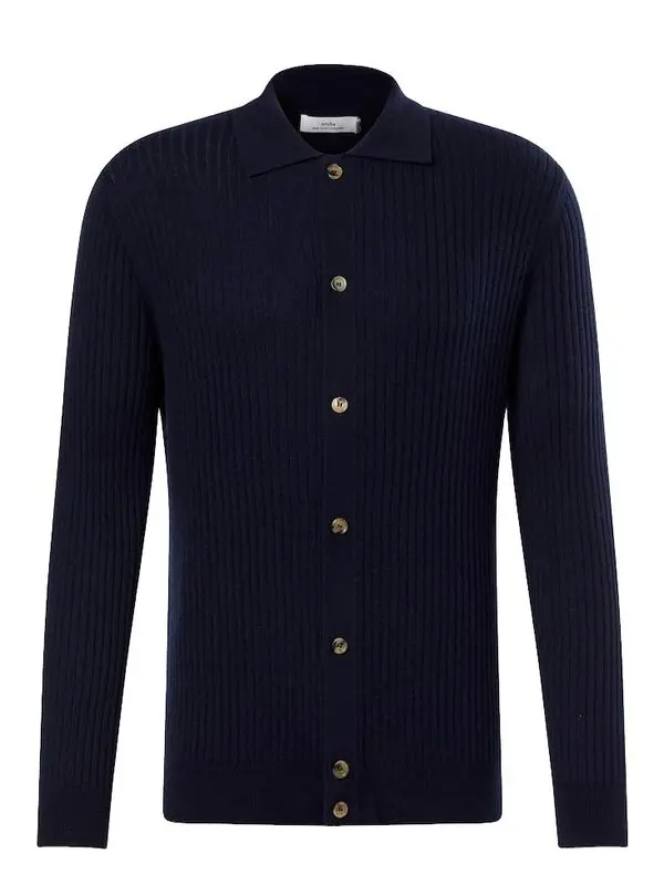 Arch4 Mr Granger Ribbed-knit Cashmere Cardigan - Blue