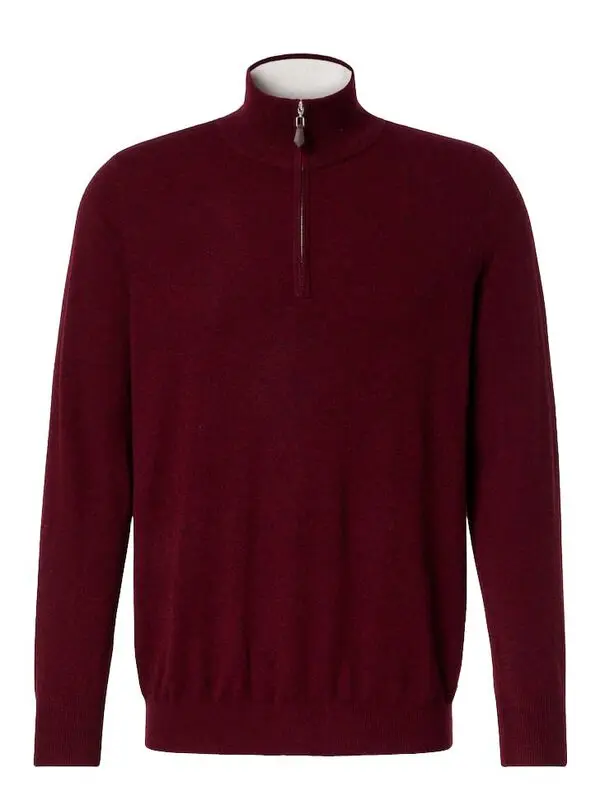 Arch4 Mr Fenchurch Cashmere Half-zip Sweater - Burgundy
