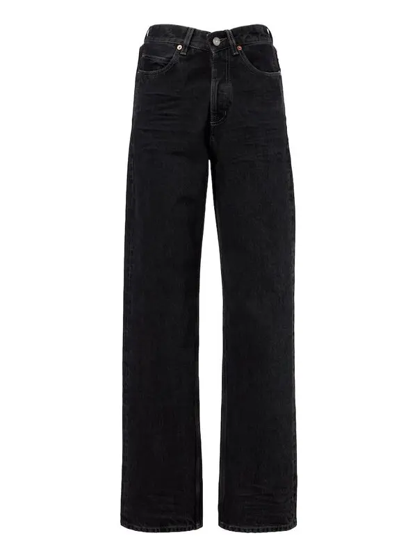 Saint Laurent V-waist Wide-leg Jeans - Black