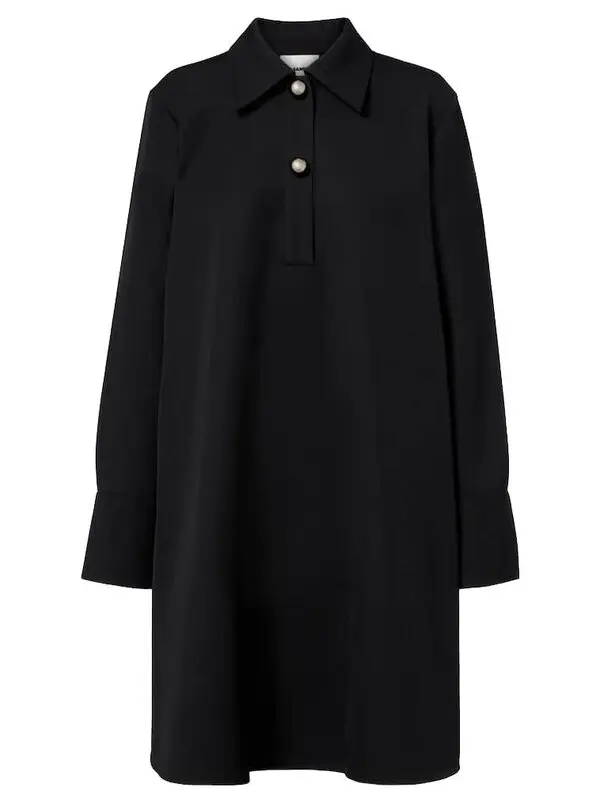 JIL SANDER Wool Polo Dress - Black