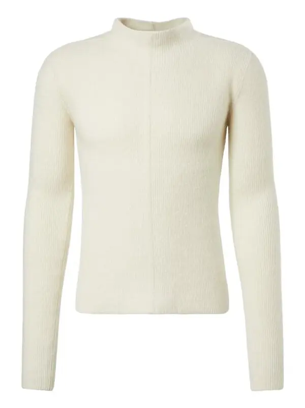 Rick Owens Ribbed-knit Alpaca Wool-blend Sweater - White