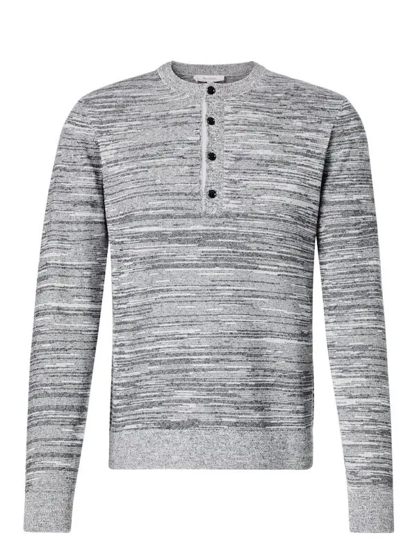 JW Anderson Cotton And Linen-blend Henley Shirt - Grey
