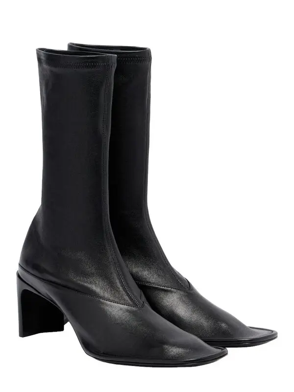 JIL SANDER Trunk Leather Mid-calf Boots - Black