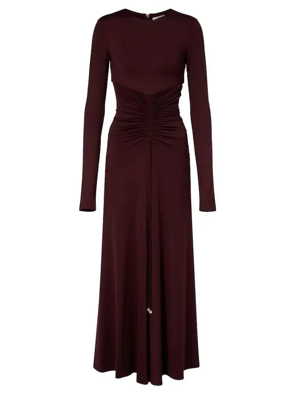 Max Mara Doppia Gathered Maxi Dress - Burgundy